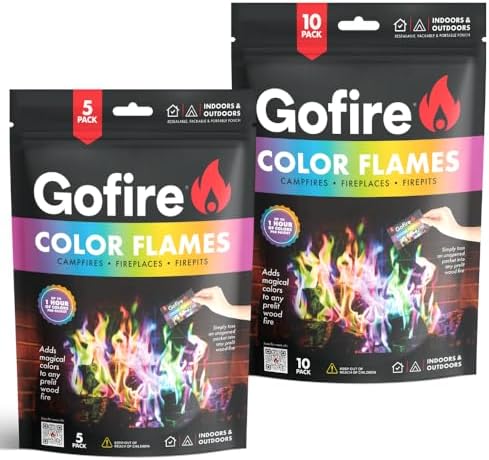 Color Flame Packets - Safe for Indoor & Outdoor Use - 1 Hour Burn for ...