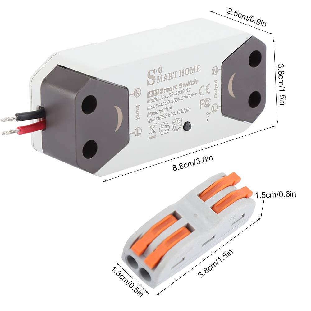 Smart WiFi Switch Breaker APP Remote Control Switch with 2 Terminals ...