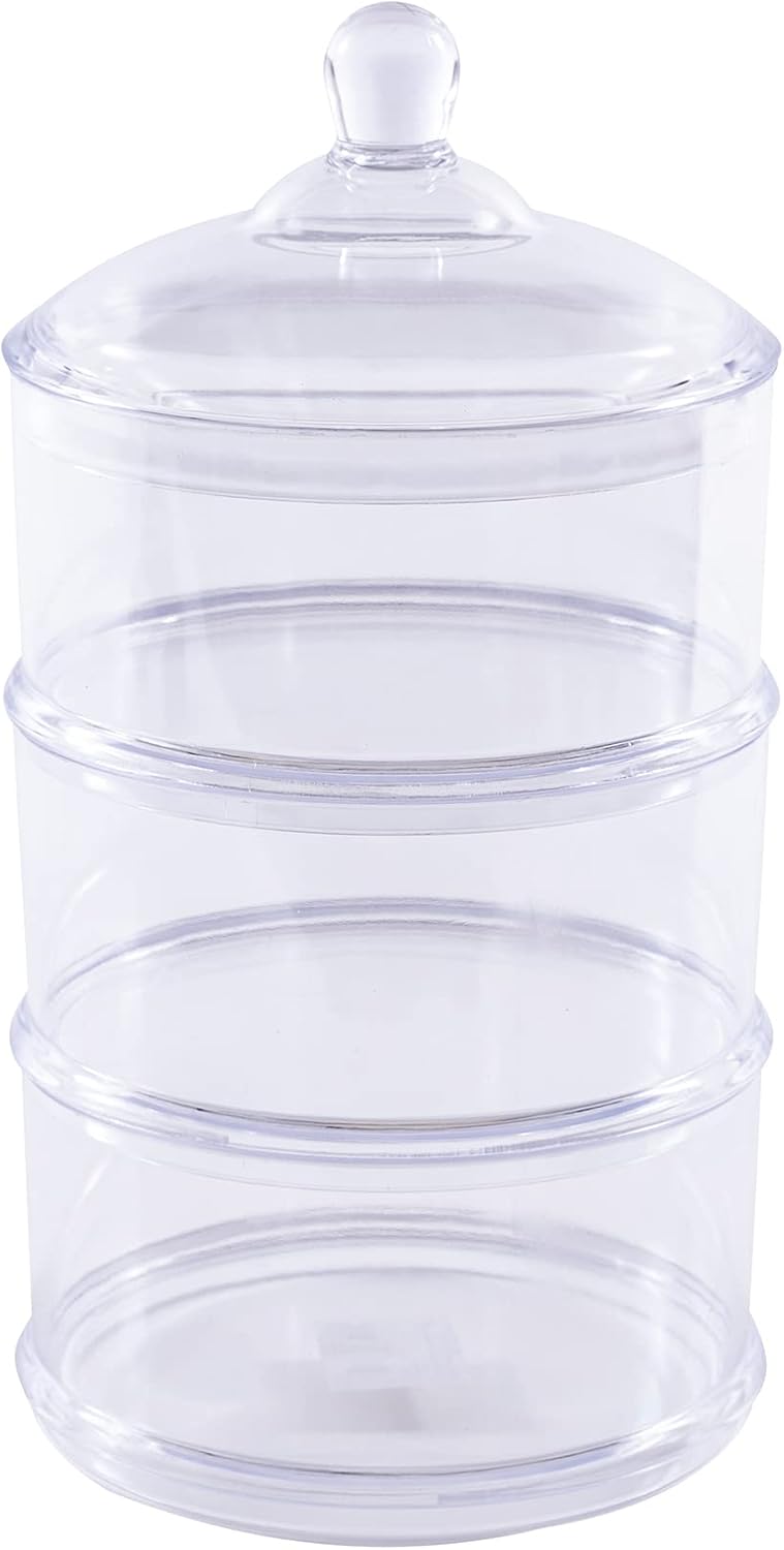 Amazon.com: DecorFest 3-Tier Stackable Plastic Candy Jar with Lid ...