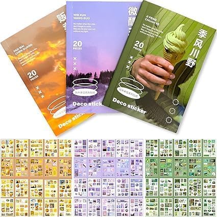 Aesthetic Journal & Scrapbooking Sticker Set – Includes Washi, PET ...