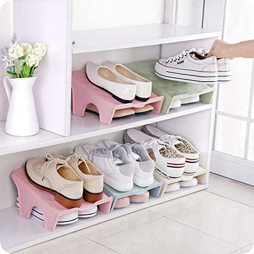 NILKANTH® Plastic Double Layer Shoe Storage Stand Free Standing Shoes ...