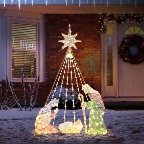 Amazon.com: VINGLI 6FT Nativity Scene for Outdoor Christmas Decorations ...