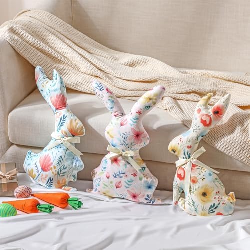 Amazon.com: Xiangqu 3 Pcs Easter Buuny Throw Pillows, 11.8 Inch Soft ...