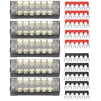 Screw Terminal Block 6 Positions 600V 15A Dual Row Preinsulated ...