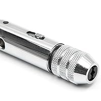QISF Adjustable Silver T-Handle Ratchet Tap Holder Wrench with 5pcs M3 ...