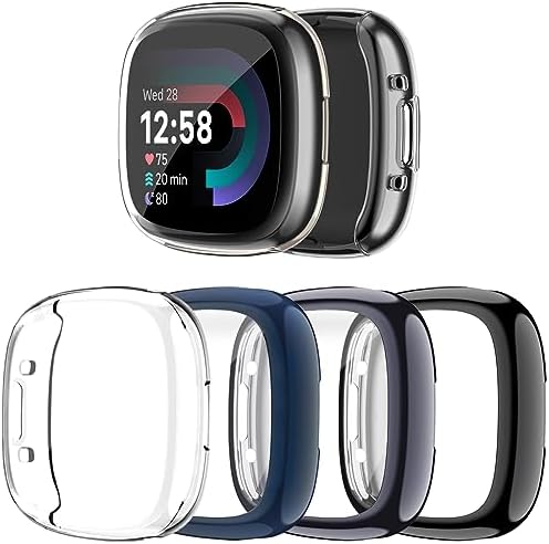 Amazon.com: Vanjua Compatible with Fitbit Versa 4 Screen Protector Case ...