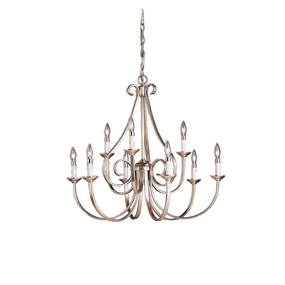 Kichler Dover 29" 9 Light 2 Tier Chandelier in Brushed Nickel - Amazon.com
