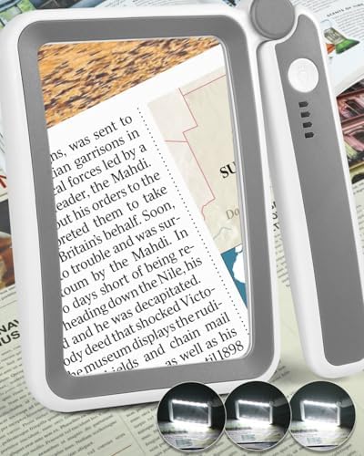 Amazon.com: MAGNIPROS 5X Large LED Full Page Magnifying Glass with ...