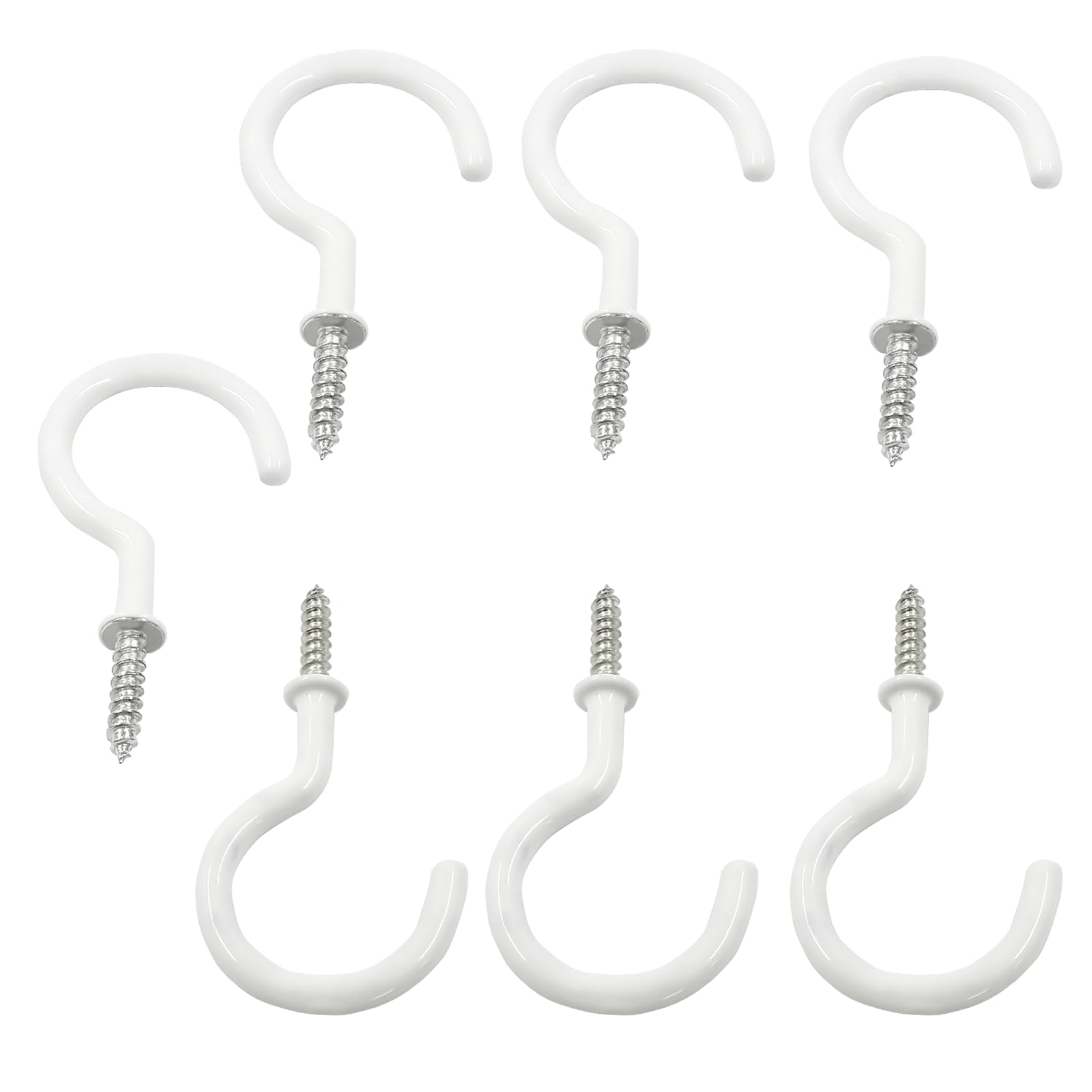 Amazon.com: Zorveiio 20 Pcs 2'' Vinyl Coated Ceiling Hooks,White Screw ...