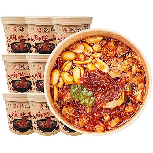 Amazon.com: Hot and Sour Powder Instant Rice Noodles Snacks, 6-bowl ...