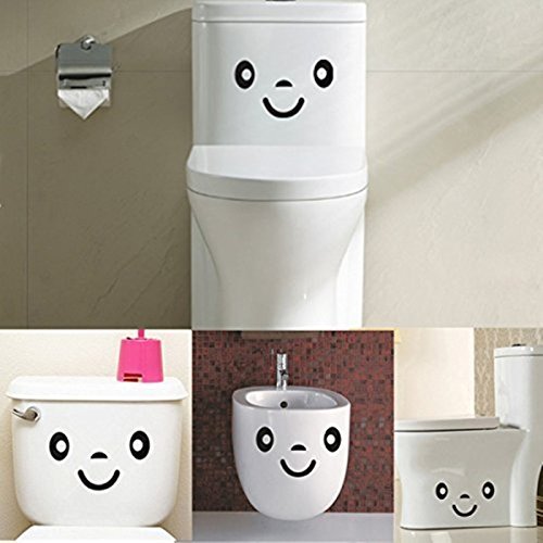 ARWY Car Stickers exteriorRemovable Smile Face Toilet, Washroom, Letter ...