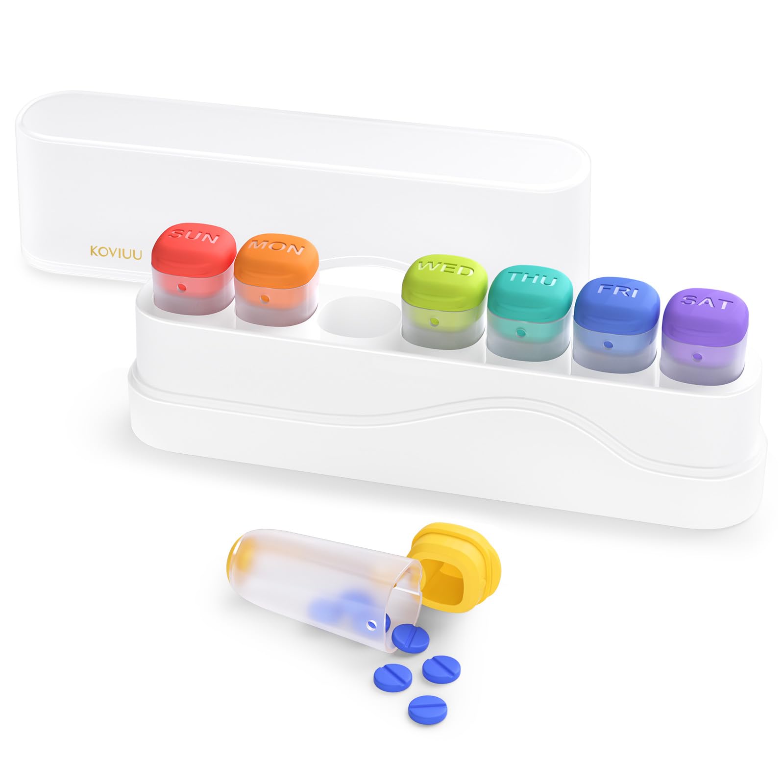 Amazon.com: Weekly Pill Organizer 1 Time a Day, KOVIUU Removable Pill ...