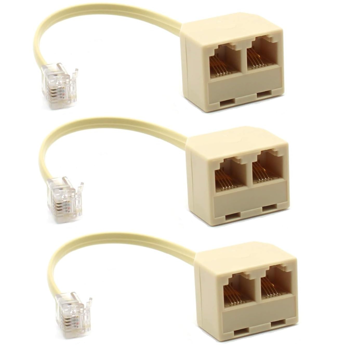 Amazon.com: defomery Two Way Telephone Splitters, RJ11 6P4C Male to ...