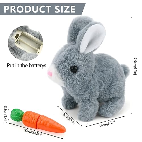 Gukasxi Interactive Rabbit Toy with Carrot, Plush Electronic Bunny with ...