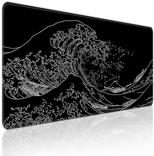 Amazon.com: BZU Japanese Sea Wave Extended Big Mouse Pad Large,XL ...