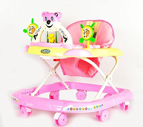 Buy Panda Baby Walker - Height Adjustable, Musical, Soft Cushion (Pink ...