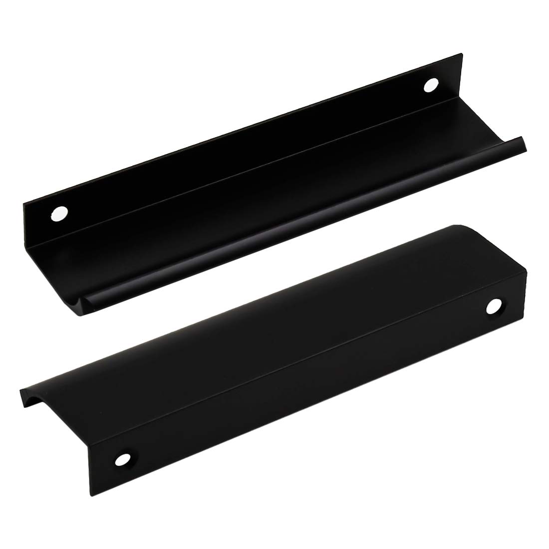 Snapklik.com : 6 Pcs Arc Black Modern Finger Edge Pulls Rounded Angle ...