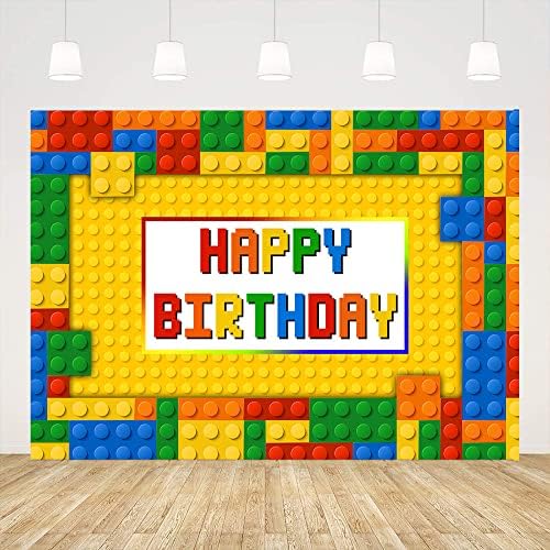 Amazon.com : Ticuenicoa 7x5ft Colorful Building Blocks Backdrop Colored ...
