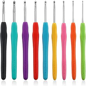 Crochet Hooks Set, Ergonomic Handle Crochet Hook Needles for Arthritic Hands, Knitting & Crochet ...