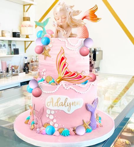 Snapklik.com : Pink Little Mermaid Cake Topper Under The Sea Cake ...