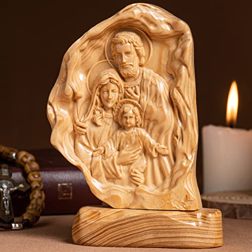 Amazon.com: Wood reliefs Holy Family, Religious Catholic Statue, Wooden ...