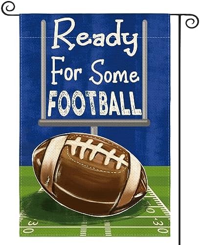 Amazon.com : AVOIN Watercolor Stripes Hello Football Garden Flag ...