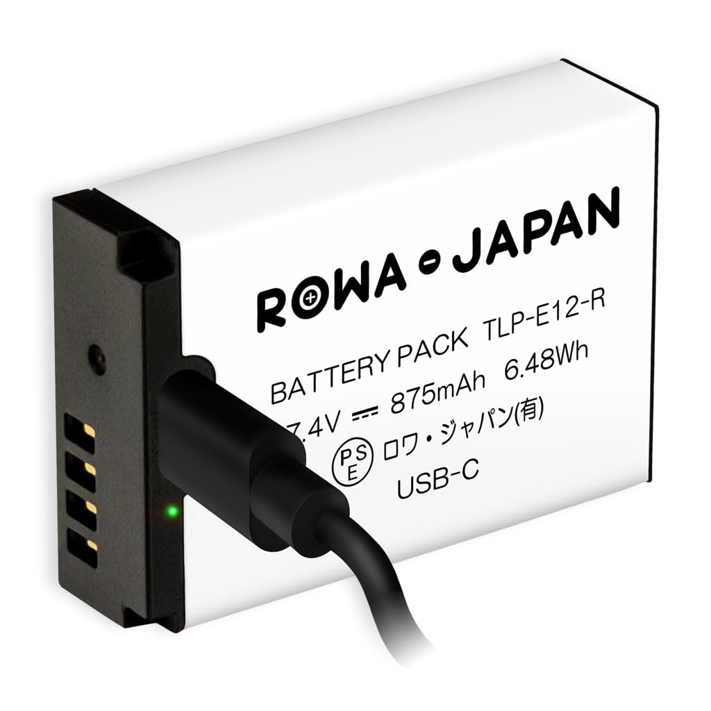 Amazon | キャノン対応 LP-E12 互換 バッテリー USB-C 直接充電対応 ロワジャパン【PSE基準検品】 残量表示 純正充電器対応 | ロワジャパン | バッテリー