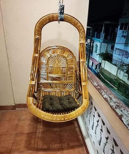 Swadeshi Bamboo Eco-Friendly Cane Swing jhula (Free Cushion) Single ...
