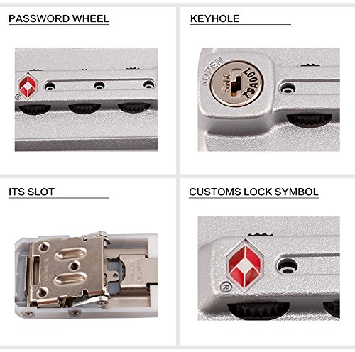 Silver and blue color Aluminium Alloy comination travel luggage lock