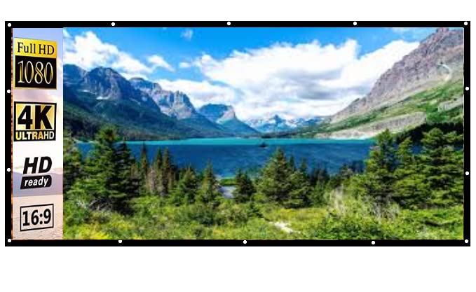 ZIOZY 77 Inch 4K Full HD 16:9 Portable Foldable Anti-Crease Indoor ...