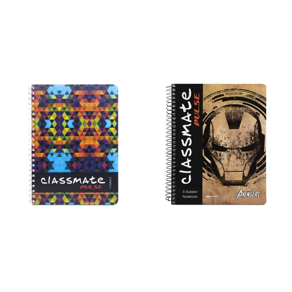 Classmate Soft Cover 6 Subject Spiral Binding Notebook, Unruled, 300 ...