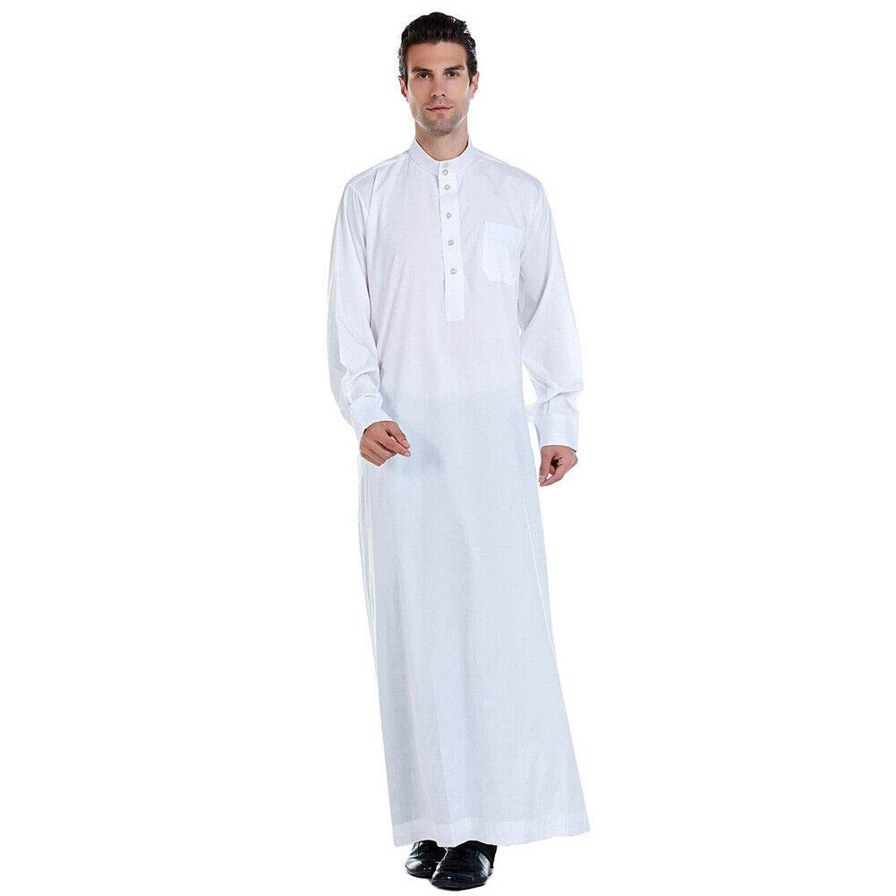 Buy JanjunsiIslamic Arab Men Muslim Clothing Jubba Thobe Kaftan Middle ...