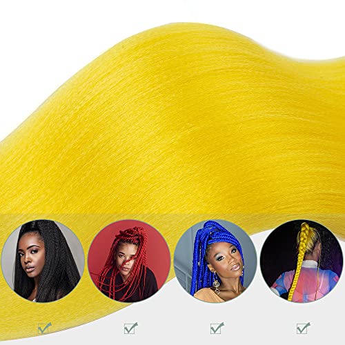 YDDM Pre Stretched Braiding Hair Braiding Hair Extensions Yellow Braids ...