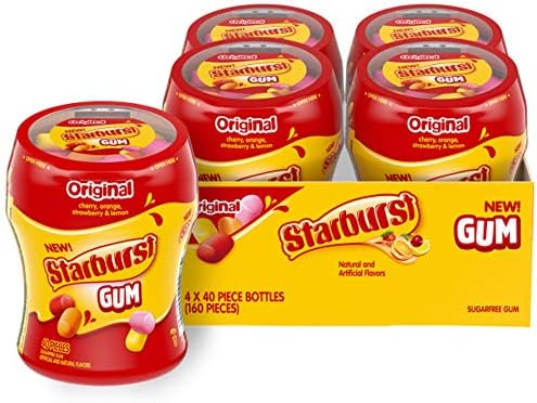 Amazon.com : Starburst Original Gum, 1.5 Ounce (Pack of 4) : Grocery ...