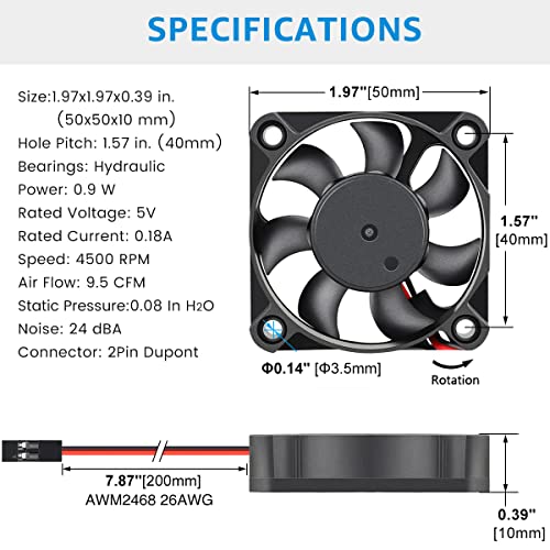 Snapklik.com : 5Volt 50x10mm 50mm 2 Inch Dupont Connector 2Pin Small ...