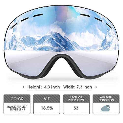 EXP VISION Snowboard Ski Goggles for Men, Women and Youth Snow Goggles ...
