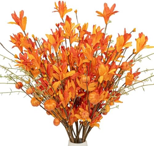 Amazon.com: TORONTOKYO 6PCS Artificial Fall Berry Stems, 27.5" Red ...