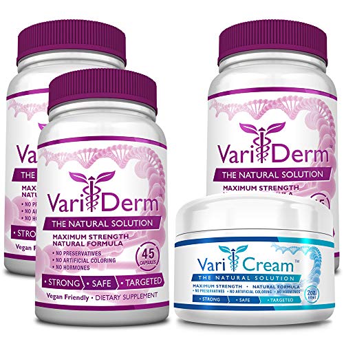VariDerm: The Varicose and Spider Vein Solution (5 Bottles + 1 Cream ...