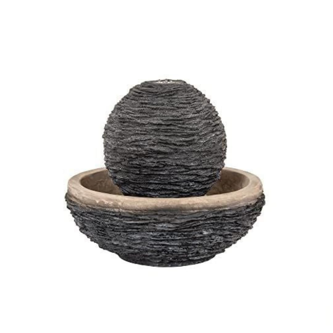 Gardenesque Globe Water Feature - LED Lights - Lightweight Fibreclay ...