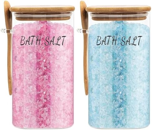 Amazon.com: DANHMAO 91oz Bath Salts Glass,2pack Bath Salt Container ...