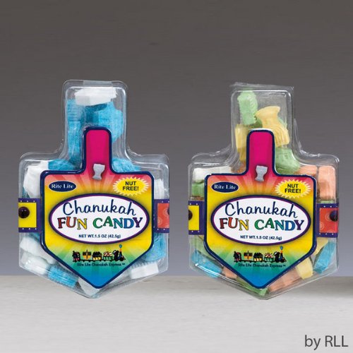 Amazon.com : Hanukkah Theme Shaped Candies in Dreidel Shaped Container ...