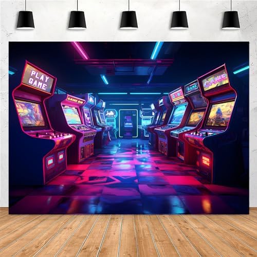 Amazon.com : Yieldeer Arcade Photo Backdrop Gaming Wall Tapestry Video ...