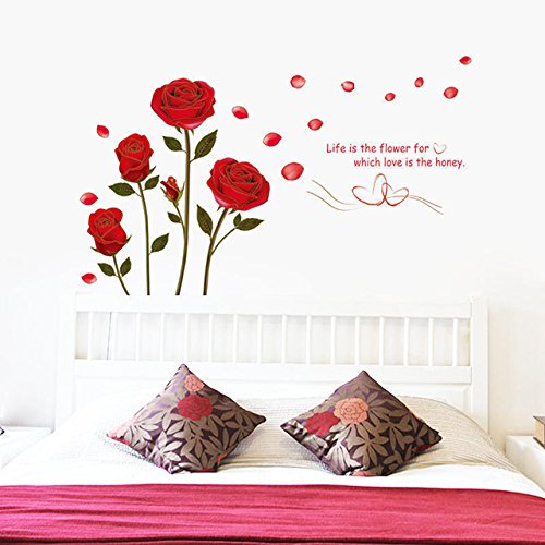 Buy Red Rose Wall Stickers A_OUUH Online at Low Prices in India - Amazon.in