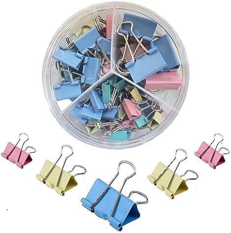 Amazon.com : Binder Clips Assorted Sizes 82 Pack, Mulitcolor, Mini ...