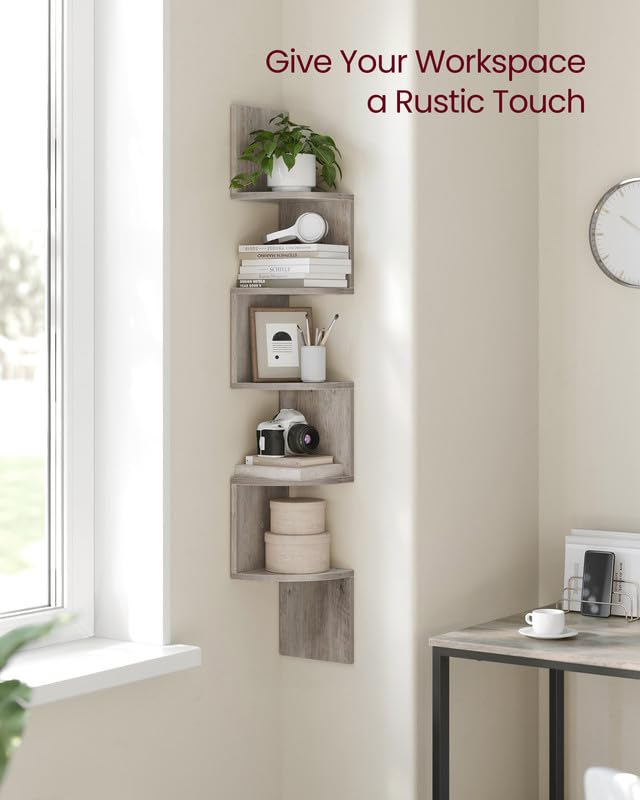 Snapklik.com : Corner Shelf Wall Mount, 5-Tier Floating Corner ...