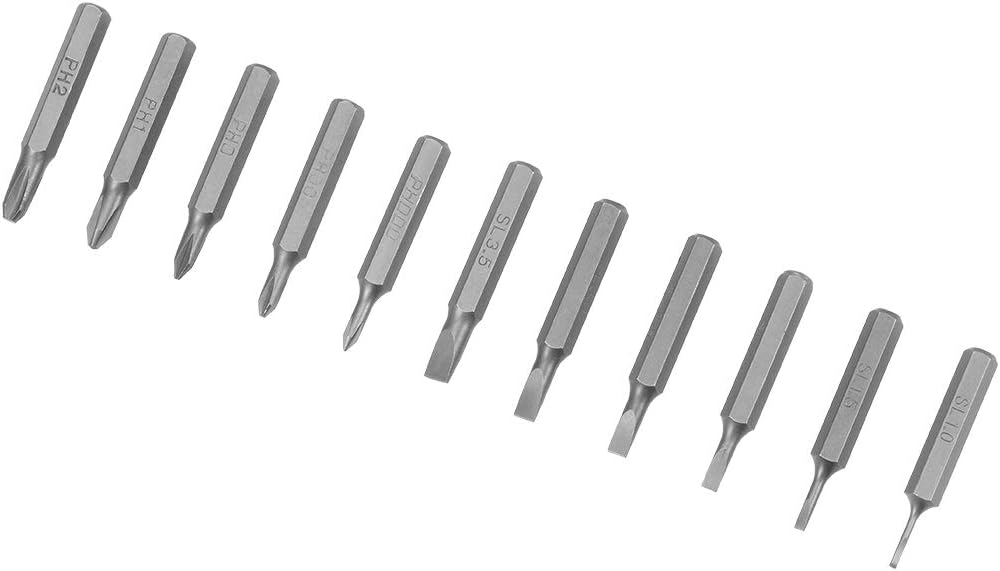 uxcell Slotted Bits Set 6pcs 1/4 Inch Hex Shank Magnetic SL2-SL6 ...