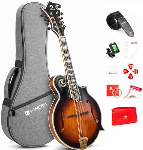 Amazon.com: Vangoa F-Style Mandolins Instrument, Solid Spruce and Maple ...