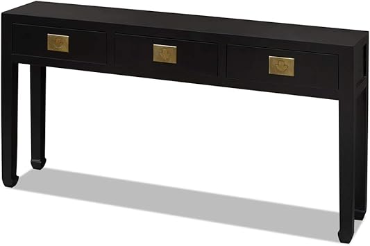 Amazon.com: ChinaFurnitureOnline Matte Black Elmwood Chinese Ming ...