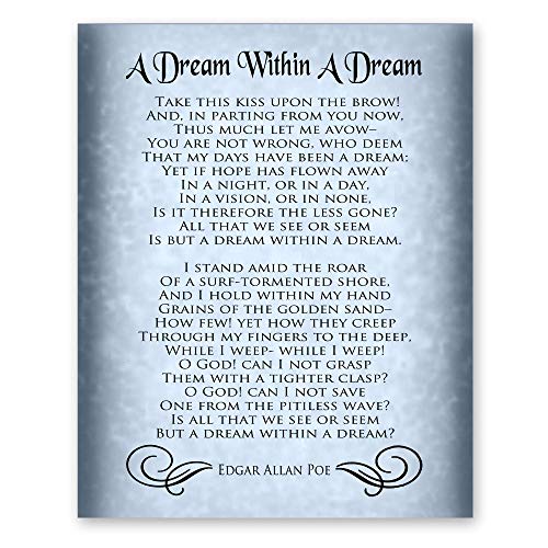 Amazon.com: A Dream Within a Dream Poem by Edgar Allan Poe Home Decor ...