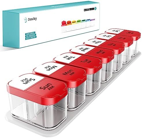 Amazon.com: Daviky Extra Large Pill Organizer 2 Times a Day, Am Pm Pill ...